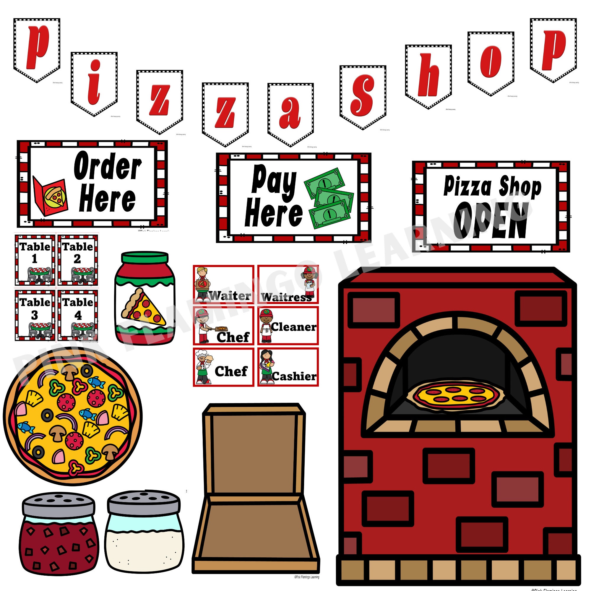 P is for Pizza Dramatic Play Printables Pizza Shop Pretend Play Letter ...