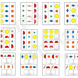 Pattern Blocks Activity Cards Pattern Block Printables Tangram Activity ...