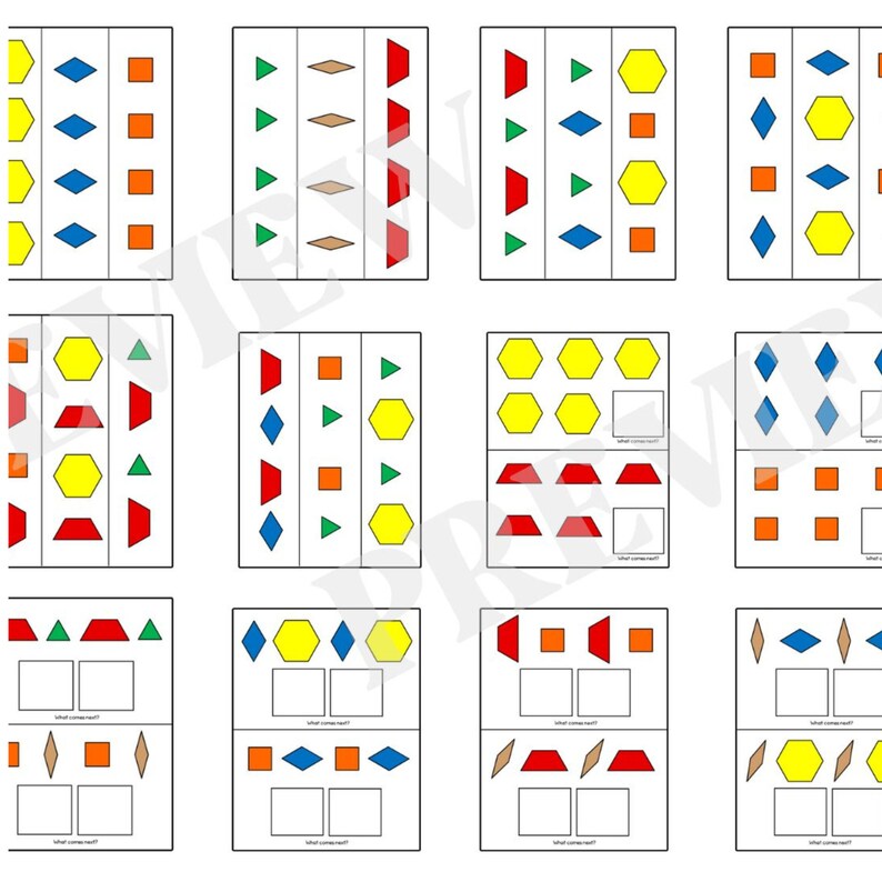 Pattern Blocks Activity Cards Pattern Block Printables Tangram Activity ...