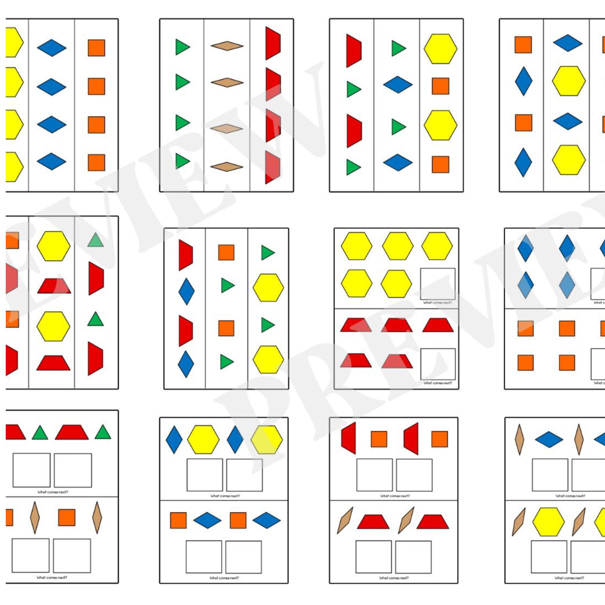 Pattern Blocks Activity Cards Pattern Block Printables Tangram Activity ...