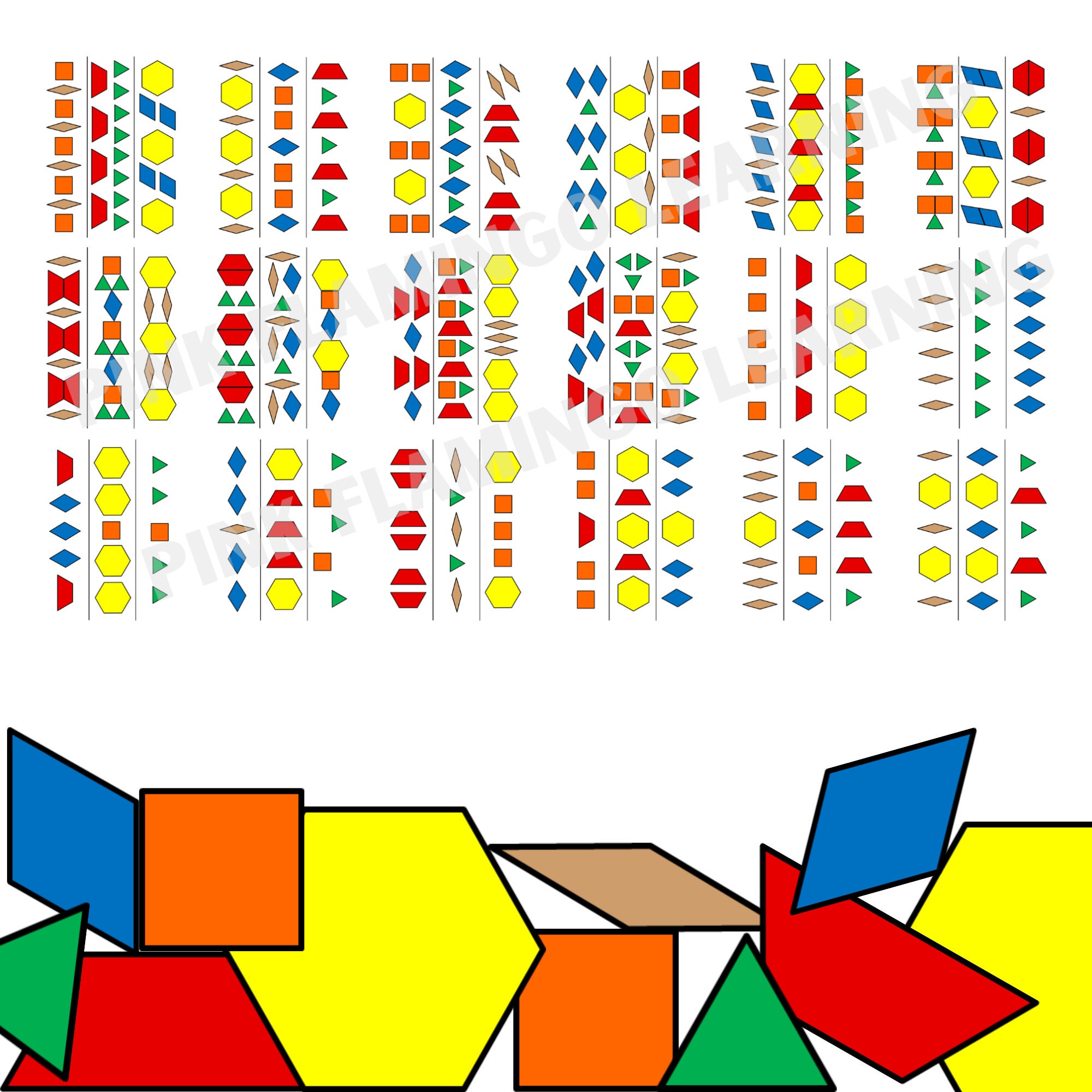 Pattern Blocks Printable Pattern Block Mats Task Card Activity Mats ...