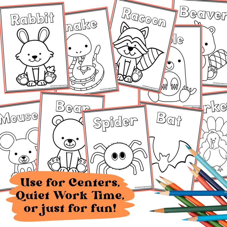 Fall Coloring Pages of Autumn Animals, Coloring for Kids Coloring ...