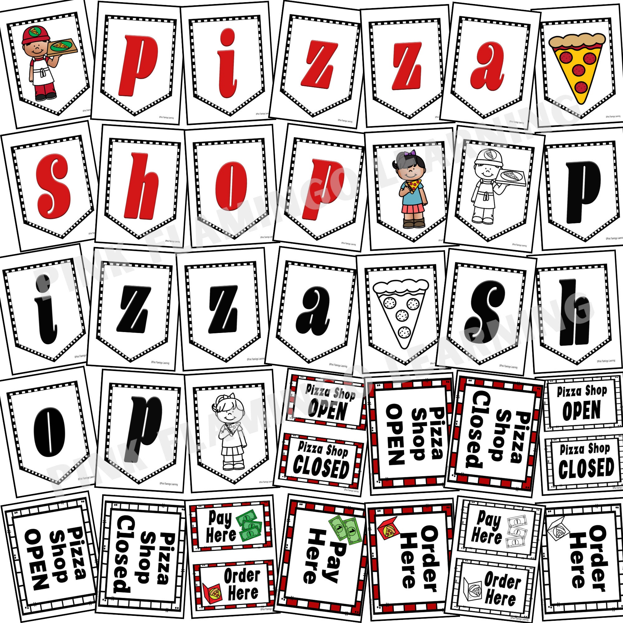 P is for Pizza Dramatic Play Printables Pizza Shop Pretend - Etsy