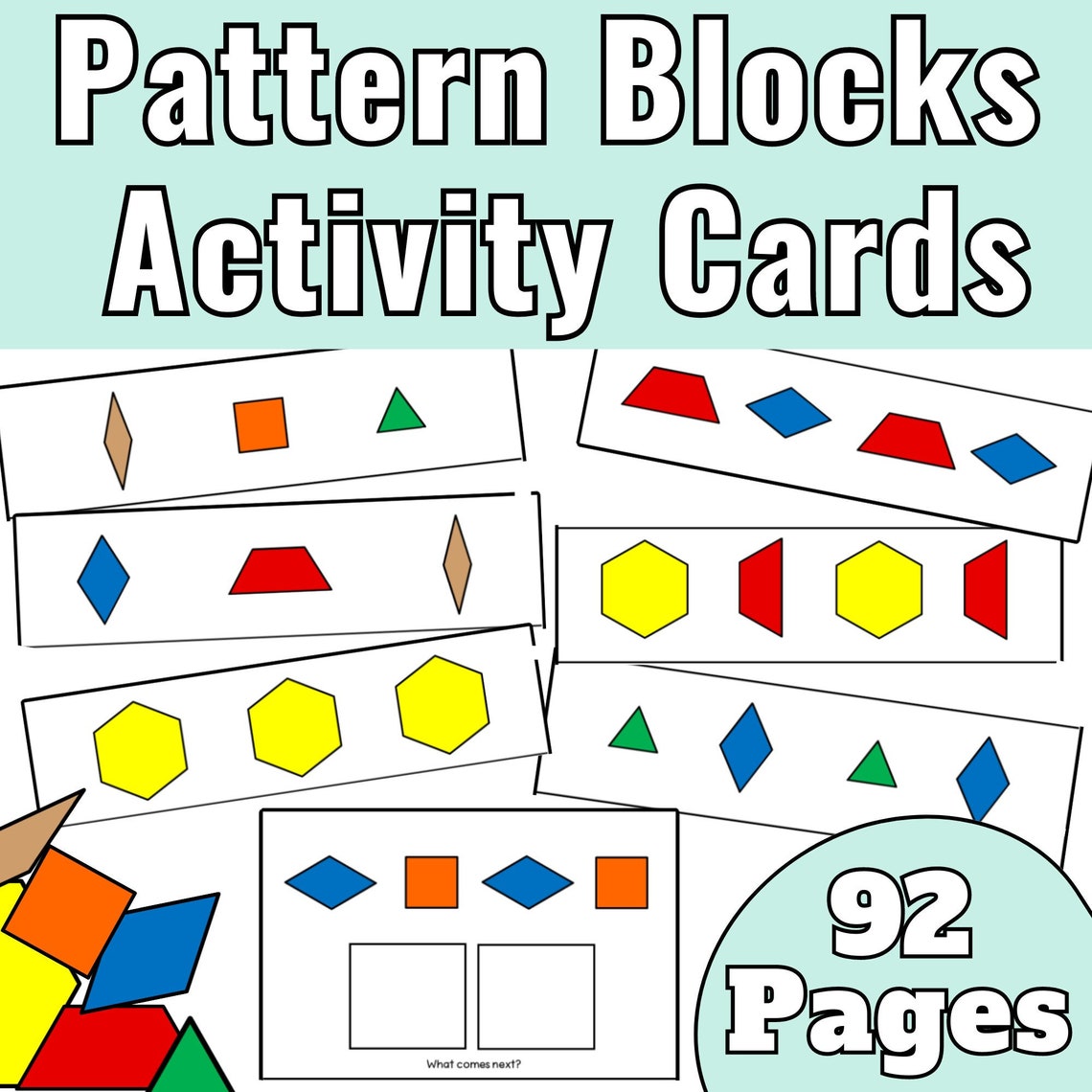 Pattern Blocks Activity Cards Pattern Block Printables Tangram Activity ...