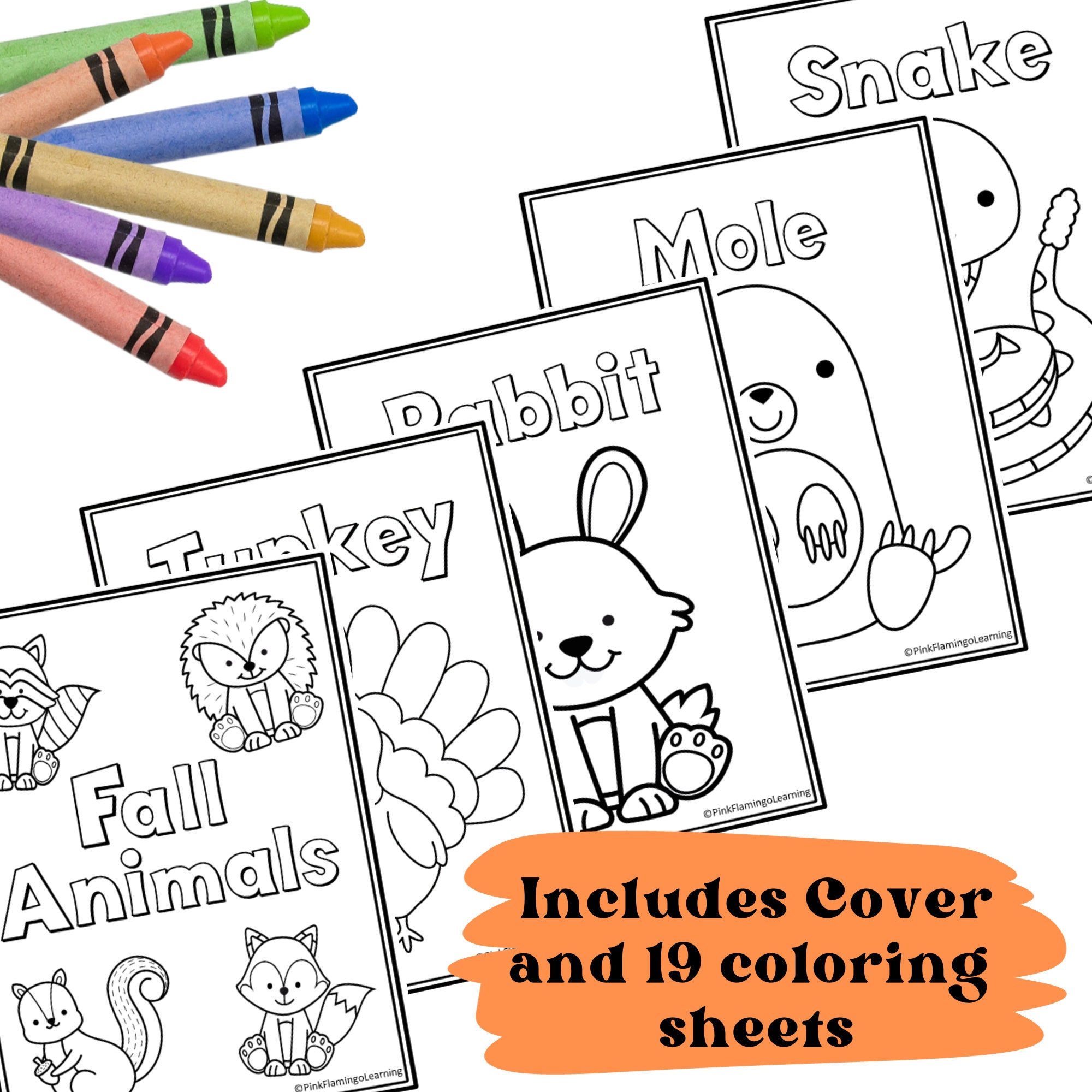 Fall Coloring Pages of Autumn Animals, Coloring for Kids Coloring ...
