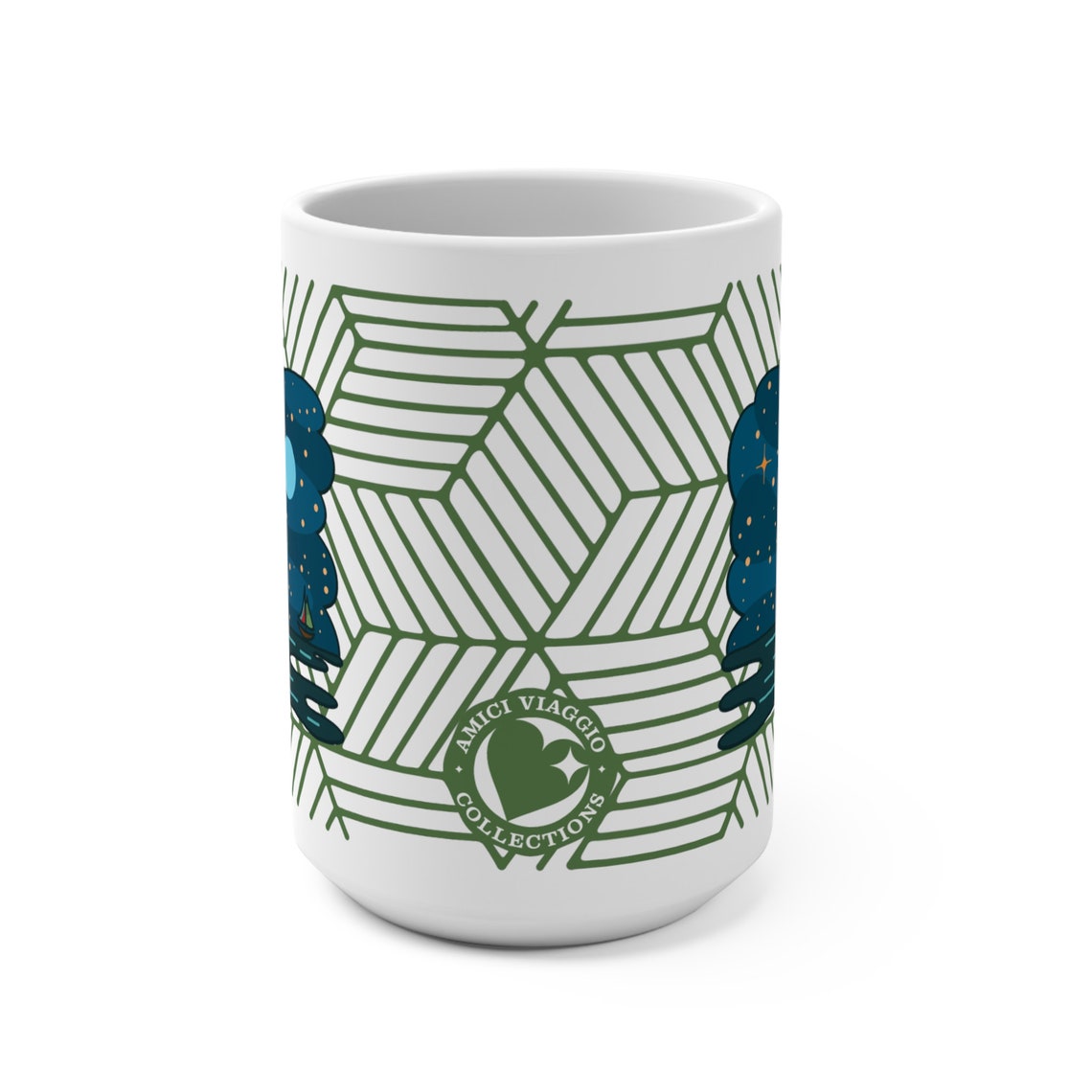 Nautical Coffee Tea Mug, Navigator Cup, Captain Sailing Gift, Geometric ...
