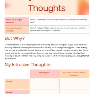 OCD and Anxiety Worksheet for Therapists - Etsy