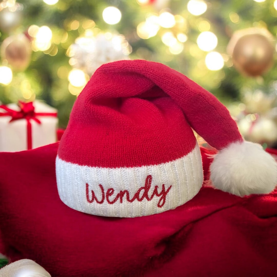 Custom Embroidered Santa Hat – Personalized Christmas Beanie for Baby ...