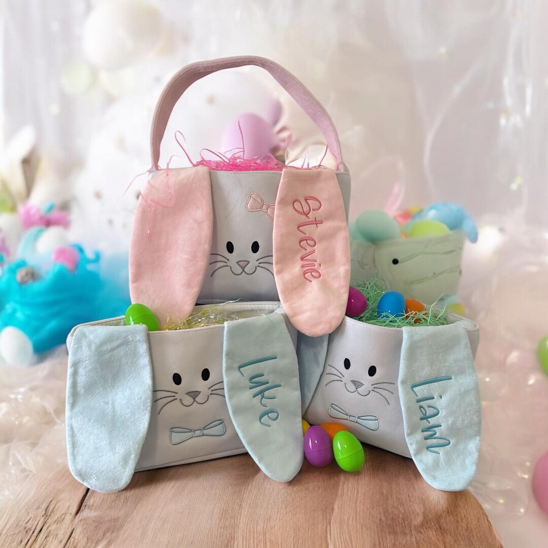 Personalized Embroidered Easter Basket Bag for Boys and Girls - Etsy