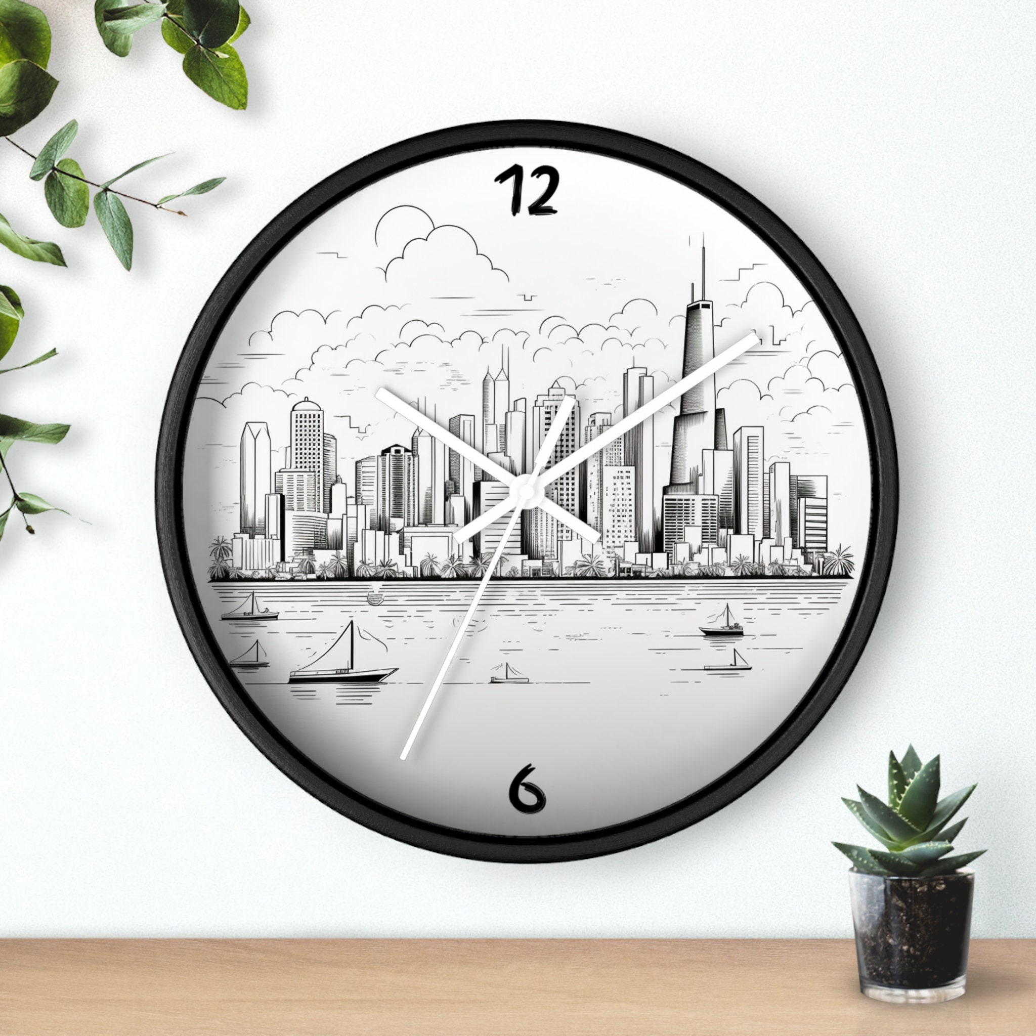 New York Wall Clock, Modern Wall Clock, Gift for Friends, Wall Clock ...