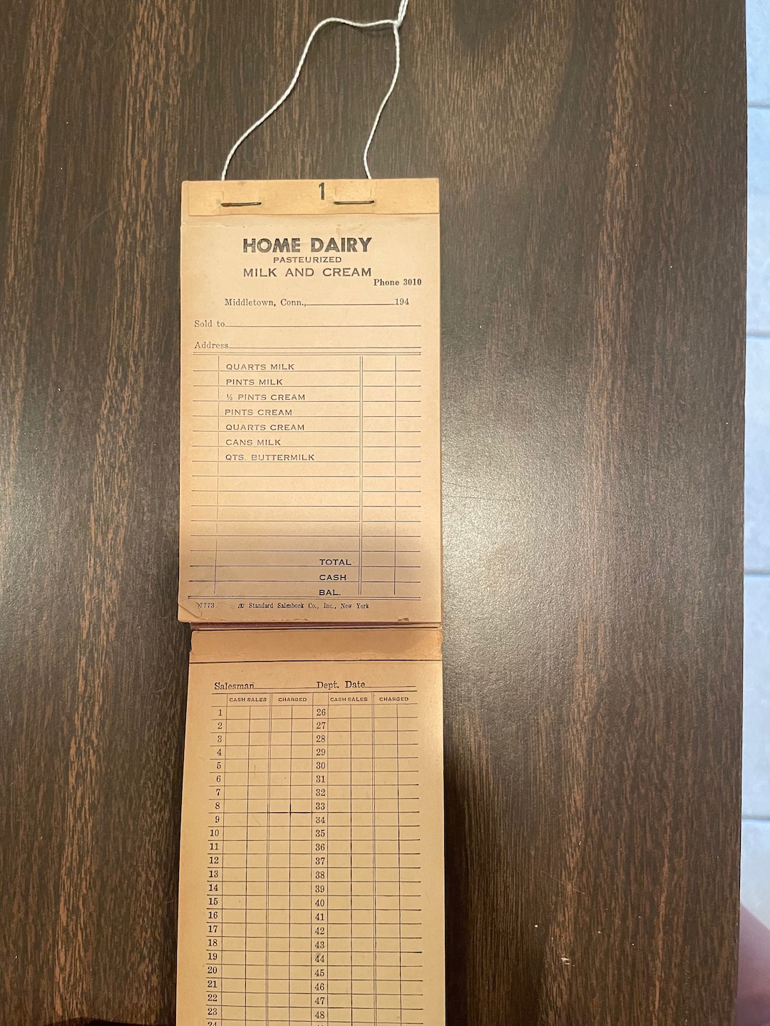 1940s Home Diary Pasteurized Milk Order Pad Middletown CT - Etsy