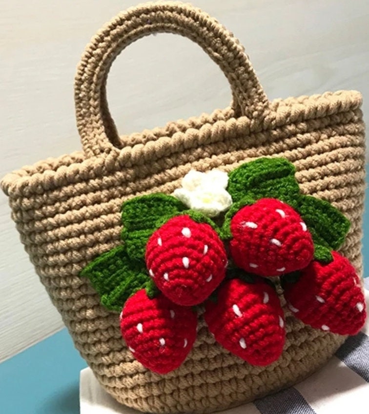 Strawberry Bag Crochet Pattern—strawberry Handbag Pattern—-bag Crochet ...