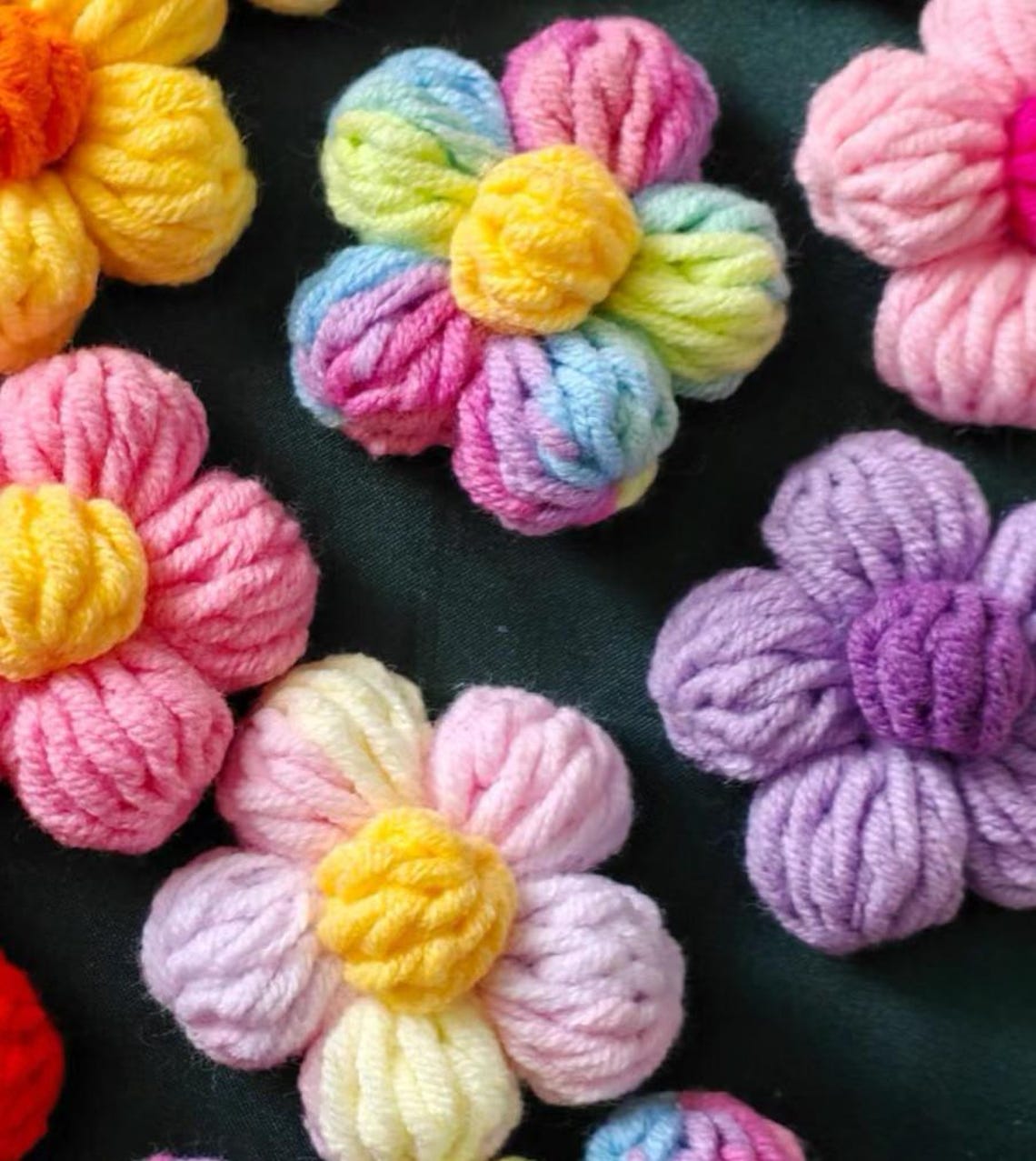 Crochet Puff Flower Pattern, Crochet Puff Stitch Pattern, Crochet Easy ...