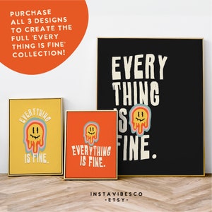 Everything is Fine Art Print: Retro Trendy Decor (digital Download) - Etsy
