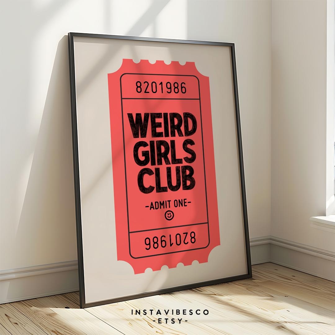 Weird Girls Club Printable Art: Retro Maximalist Decor (digital ...
