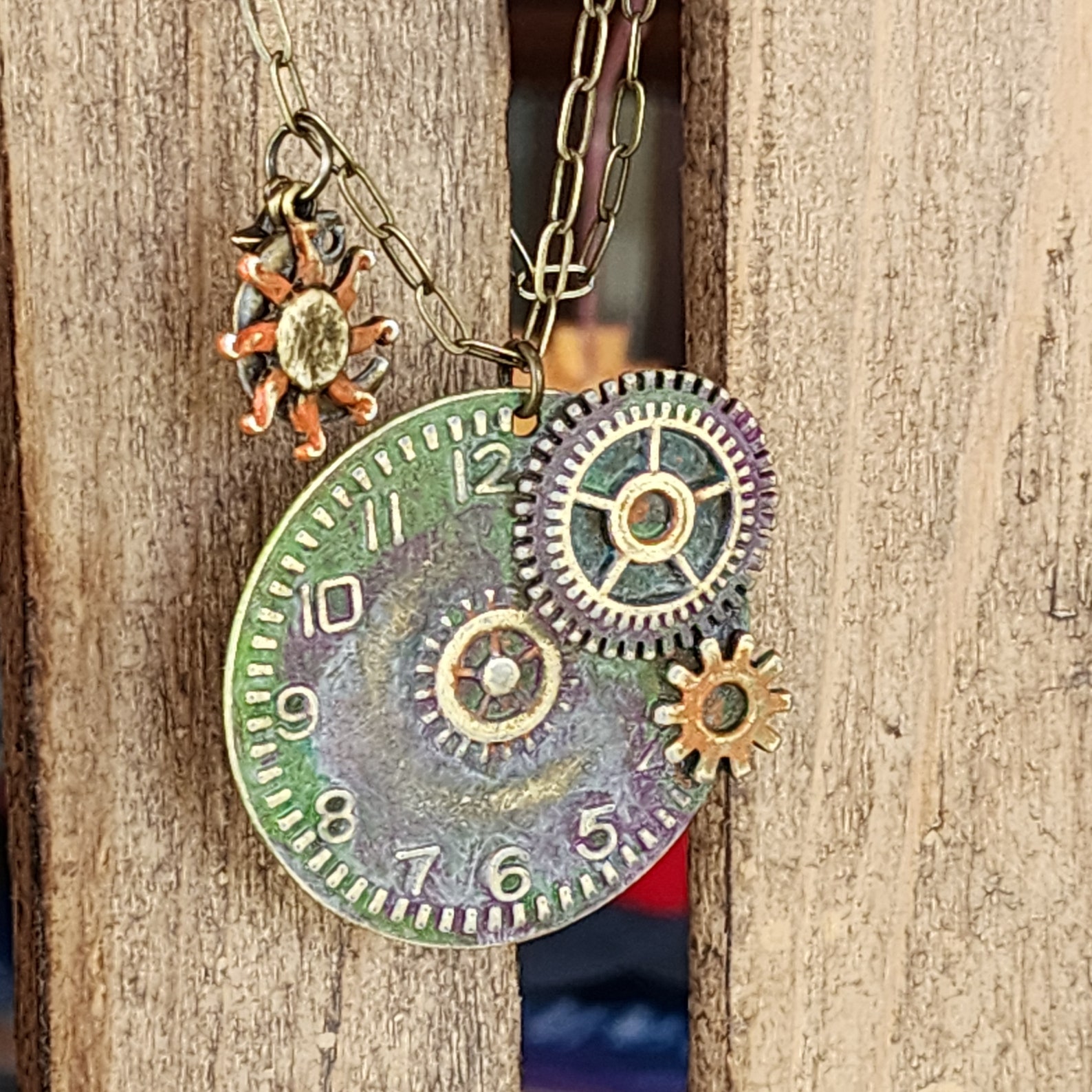 Necklace: Large Gear Clock - Etsy