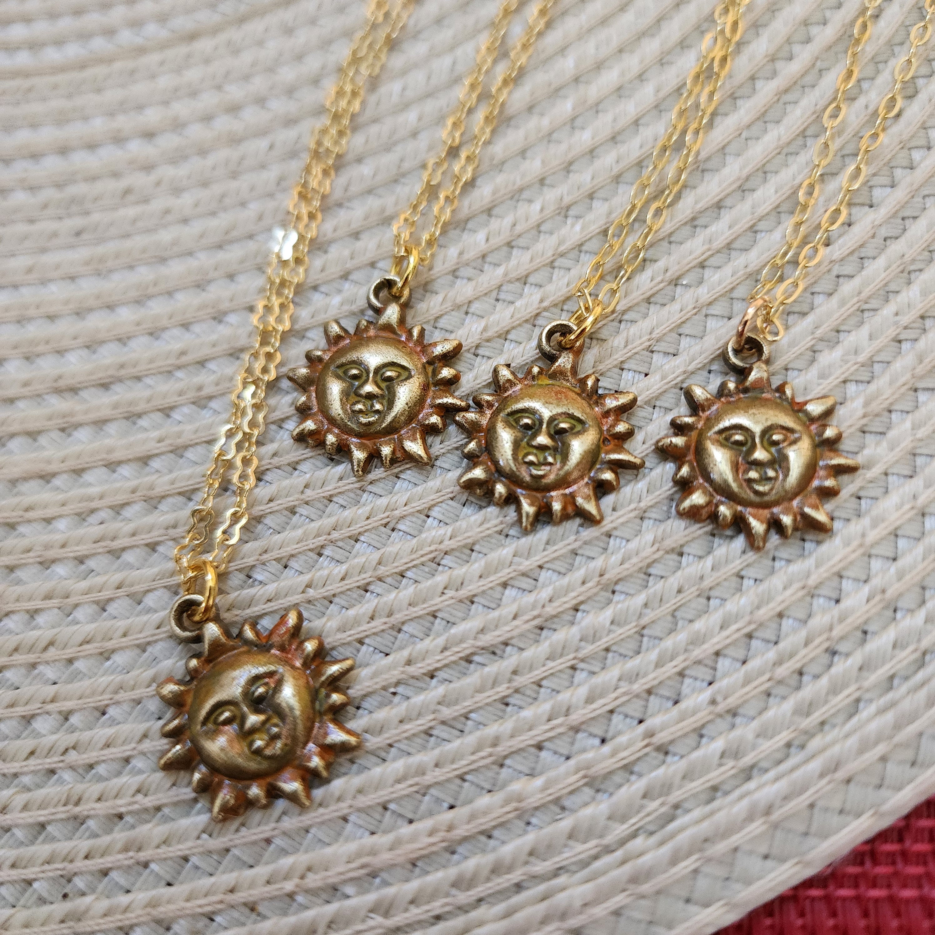 Necklace: Bronze Sun, Hand-painted Patina, Custom Design on Bronze ...