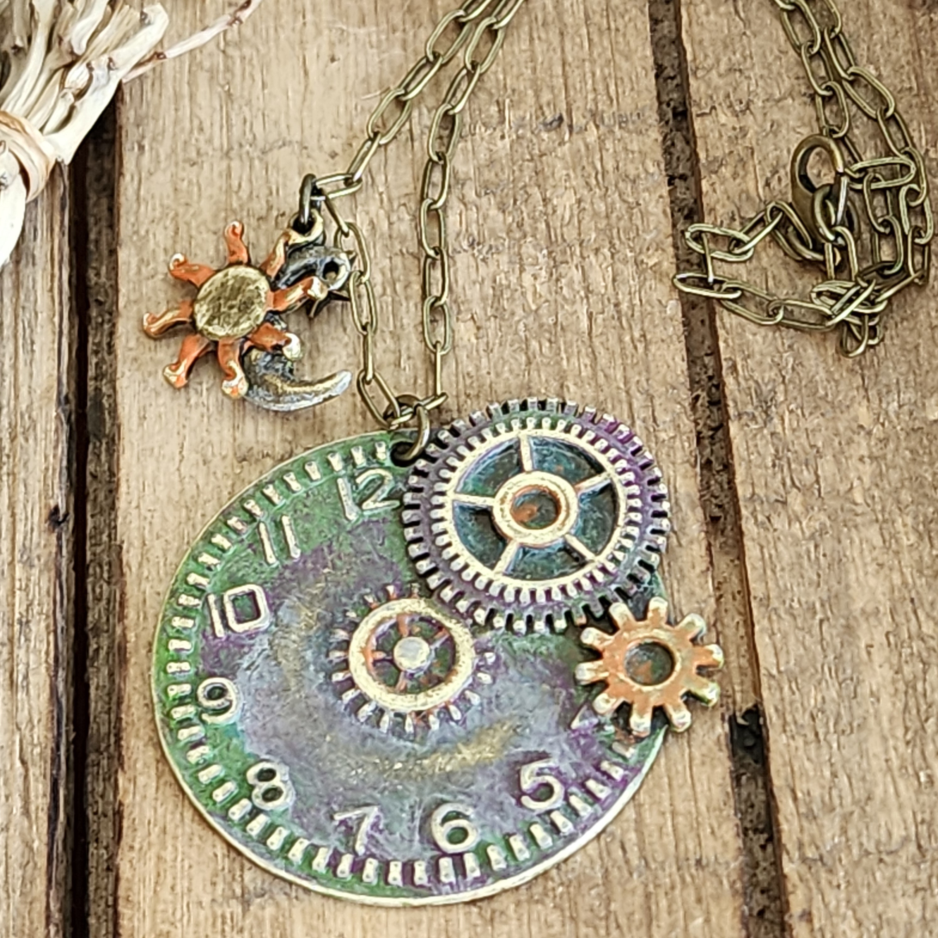 Necklace: Large Gear Clock - Etsy