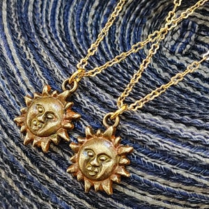 Necklace: Bronze Sun, Hand-painted Patina, Custom Design on Bronze ...