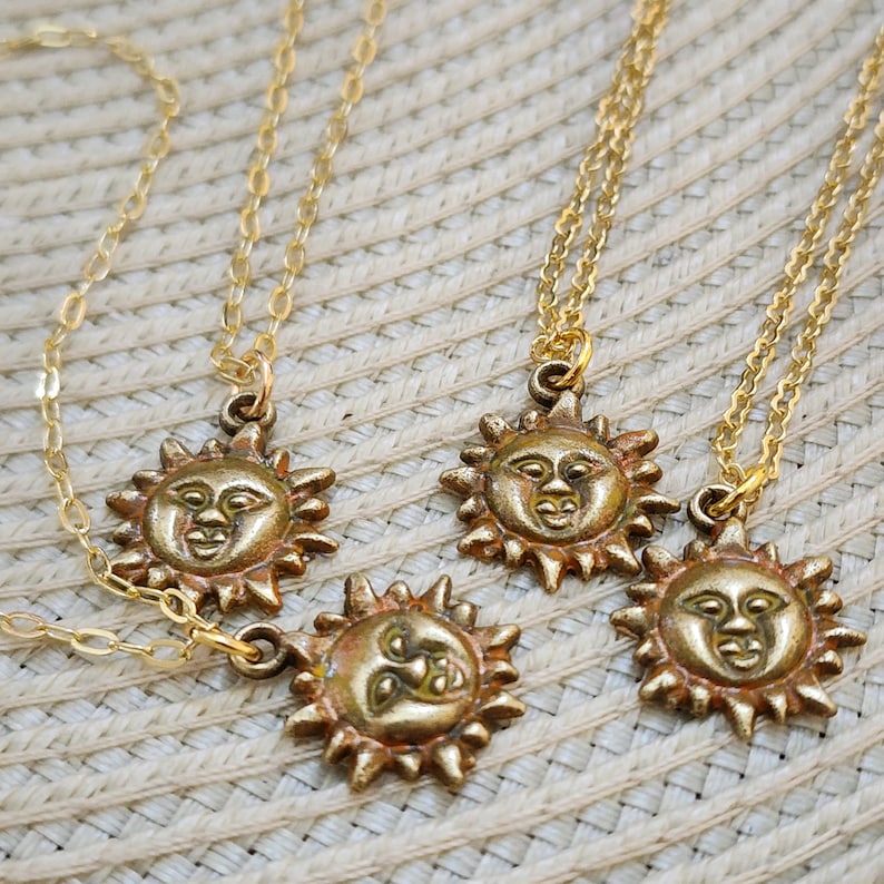 Necklace: Bronze Sun, Hand-painted Patina, Custom Design on Bronze ...