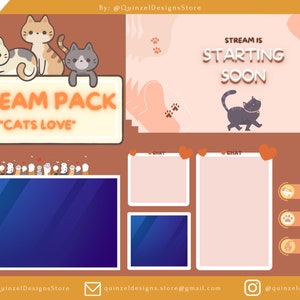 Cats Love Overlay Stream Twitch / Twitch Overlays / Animated Scenes ...