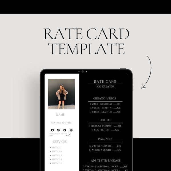 Rate Card Template - Etsy Canada
