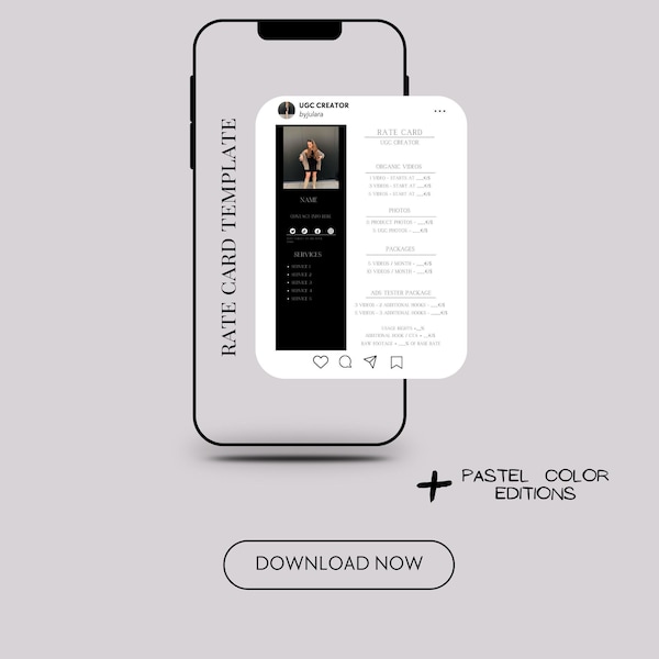 Rate Card Template - Etsy Canada