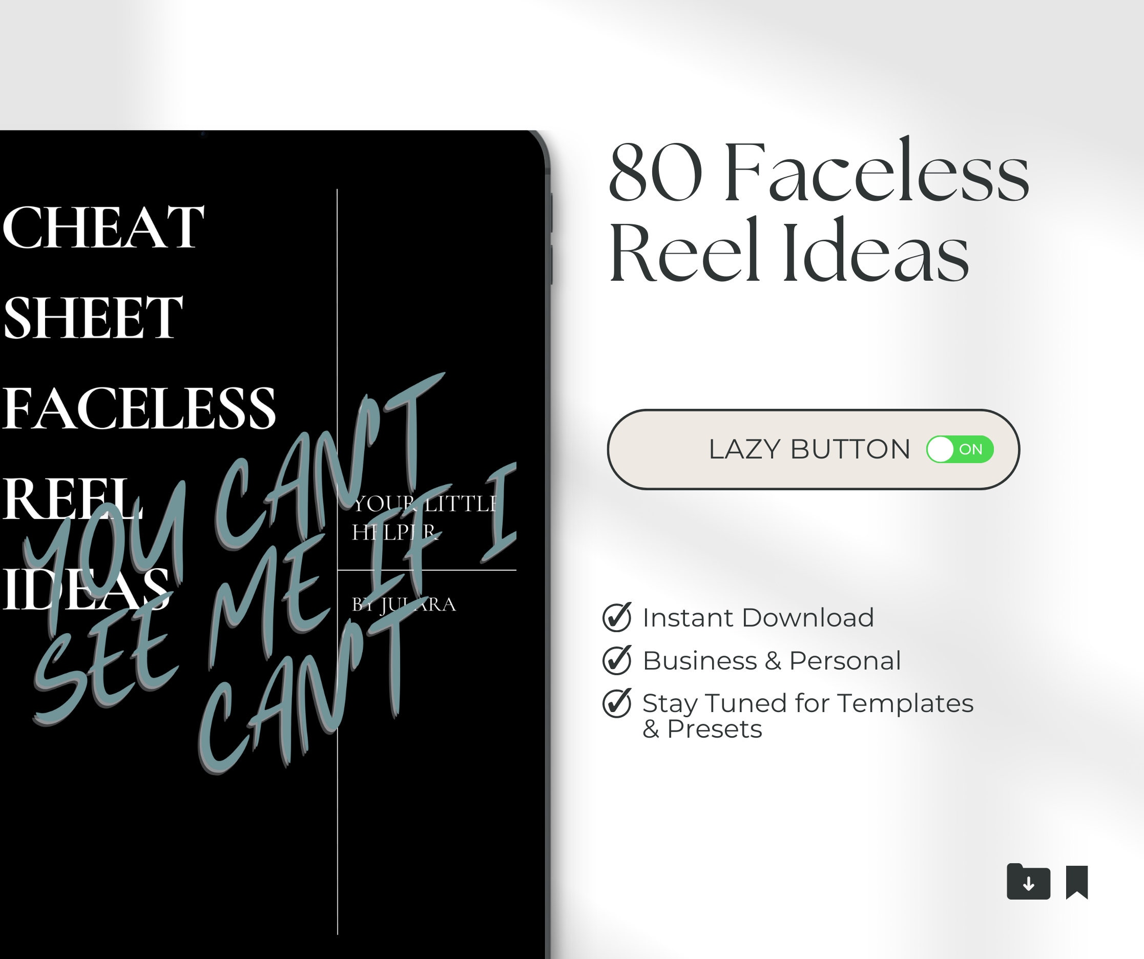 Cheat Sheet Faceless Reel Ideas, Instagram, Tiktok, Grow Your IG, UGC, Engage & Convert, Content ...