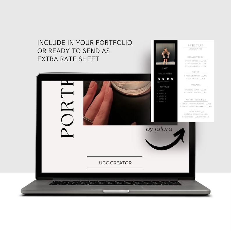 Editable UGC Rate Card Template, Modern Rate Sheet, Minimalistic Media Kit, Instagram Tiktok ...