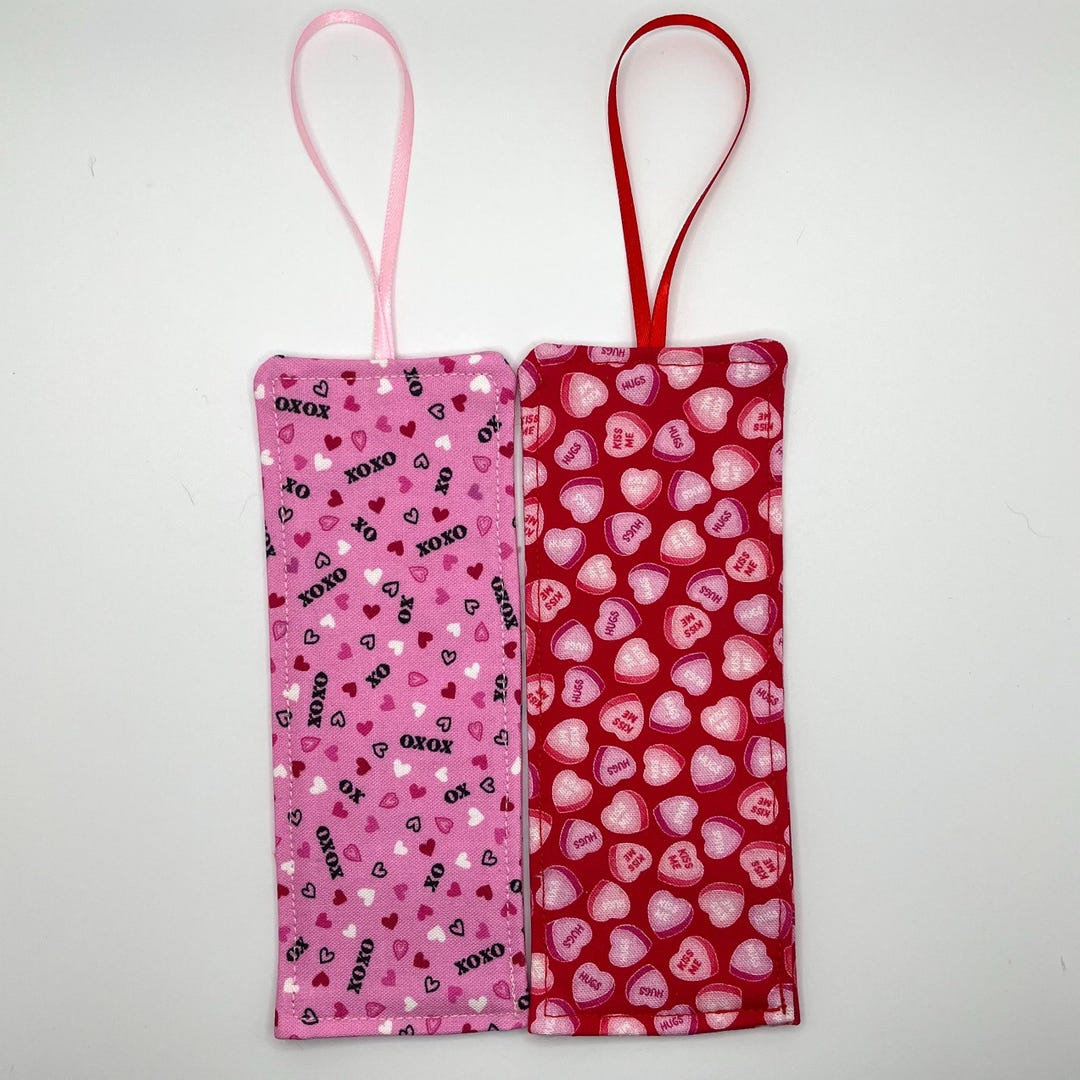 Valentines Day Bookmarks With Ribbon | Cotton | Handmade | Red or Pink ...