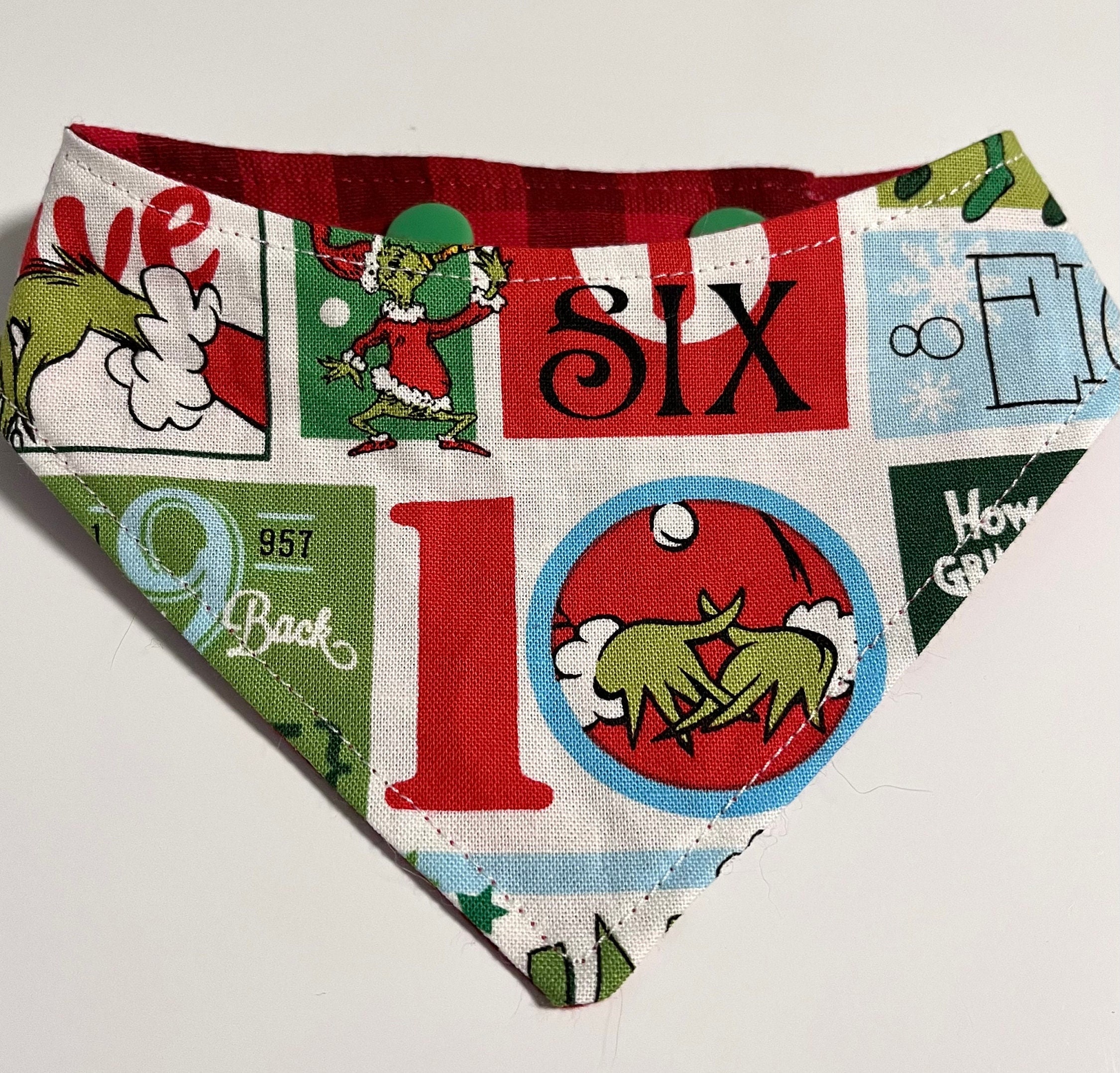 Grinch Pet Bandana Snap On - Etsy