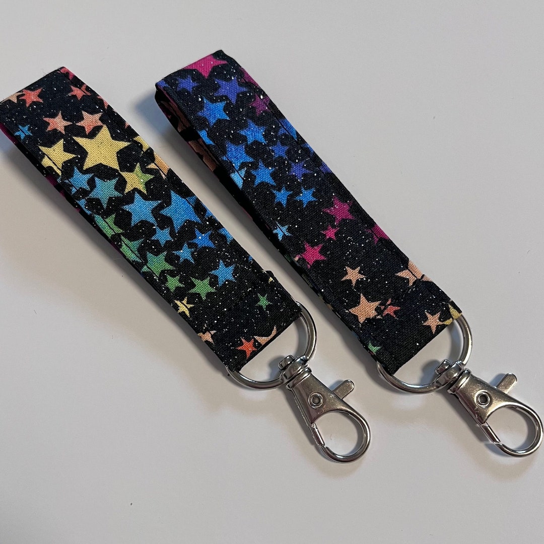 Rainbow Stars Key Chain | Cotton With Metal Clasp | Bright Colorful ...