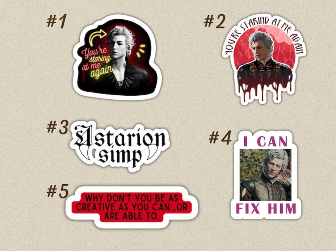 Baldur's Gate 3 Astarion Stickers Astarion Stickers - Etsy Australia
