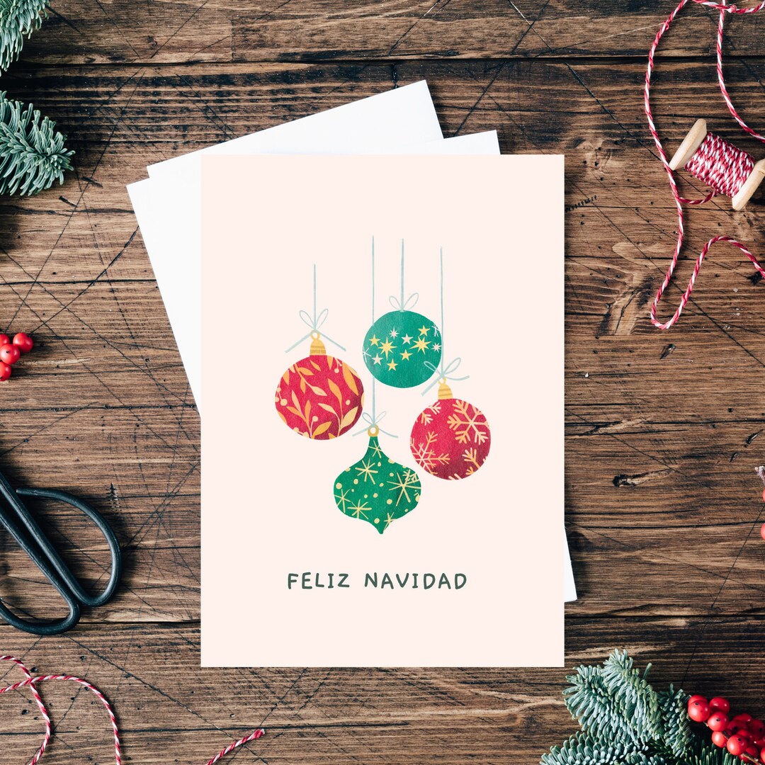Feliz Navidad Card Merry Christmas Card Christmas Card Festive Greeting ...