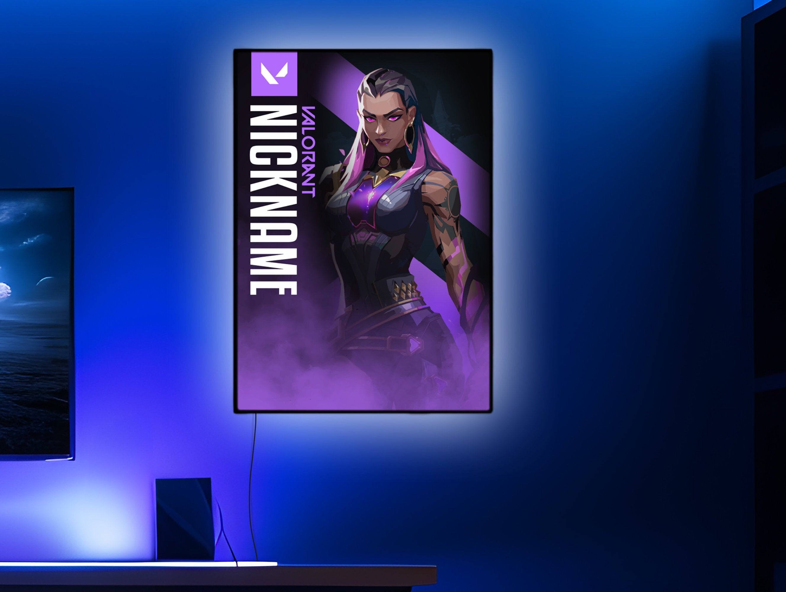 Valorant Light up Custom Poster, Personalized, LED Poster, Wall Art ...