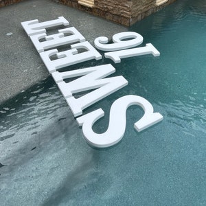 Custom Foam Pool Letters for Party Decor Styrofoam Letters Glittered ...