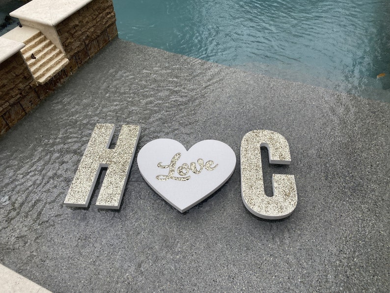 Foam Letters Glittered for Wedding Decor Styrofoam Letters Bridal Party ...