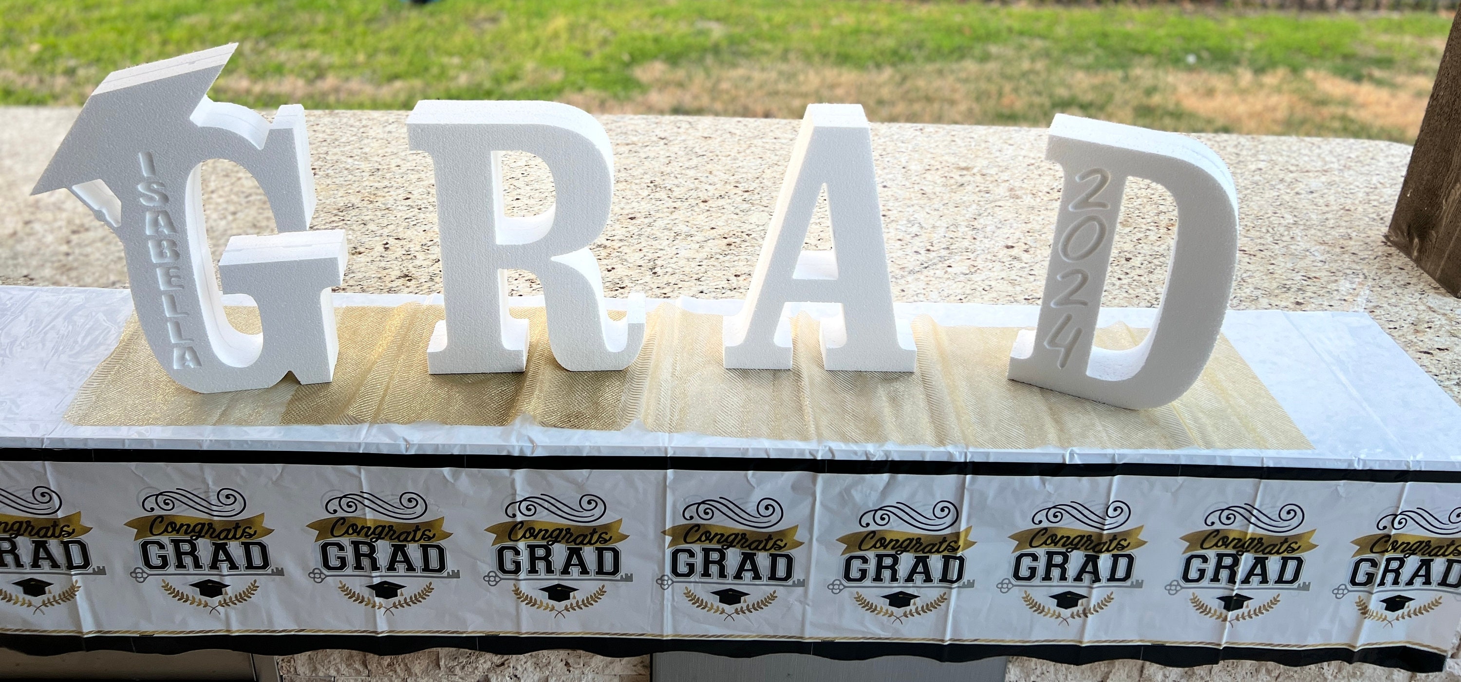 Custom Grad Foam Letters for Party Decor Styrofoam Letters Glittered ...