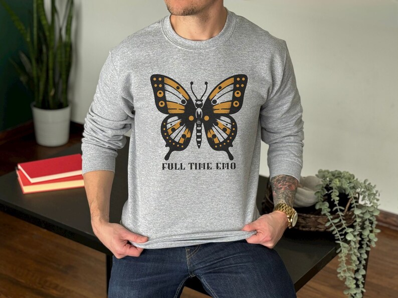 Elder Emo Crew Neck, Funny Emo Kid Sweatshirt, Emo Tee, Band Sweater ...
