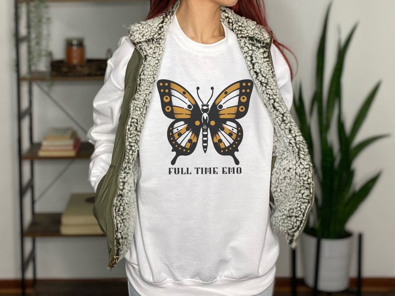 Elder Emo Crew Neck, Funny Emo Kid Sweatshirt, Emo Tee, Band Sweater ...