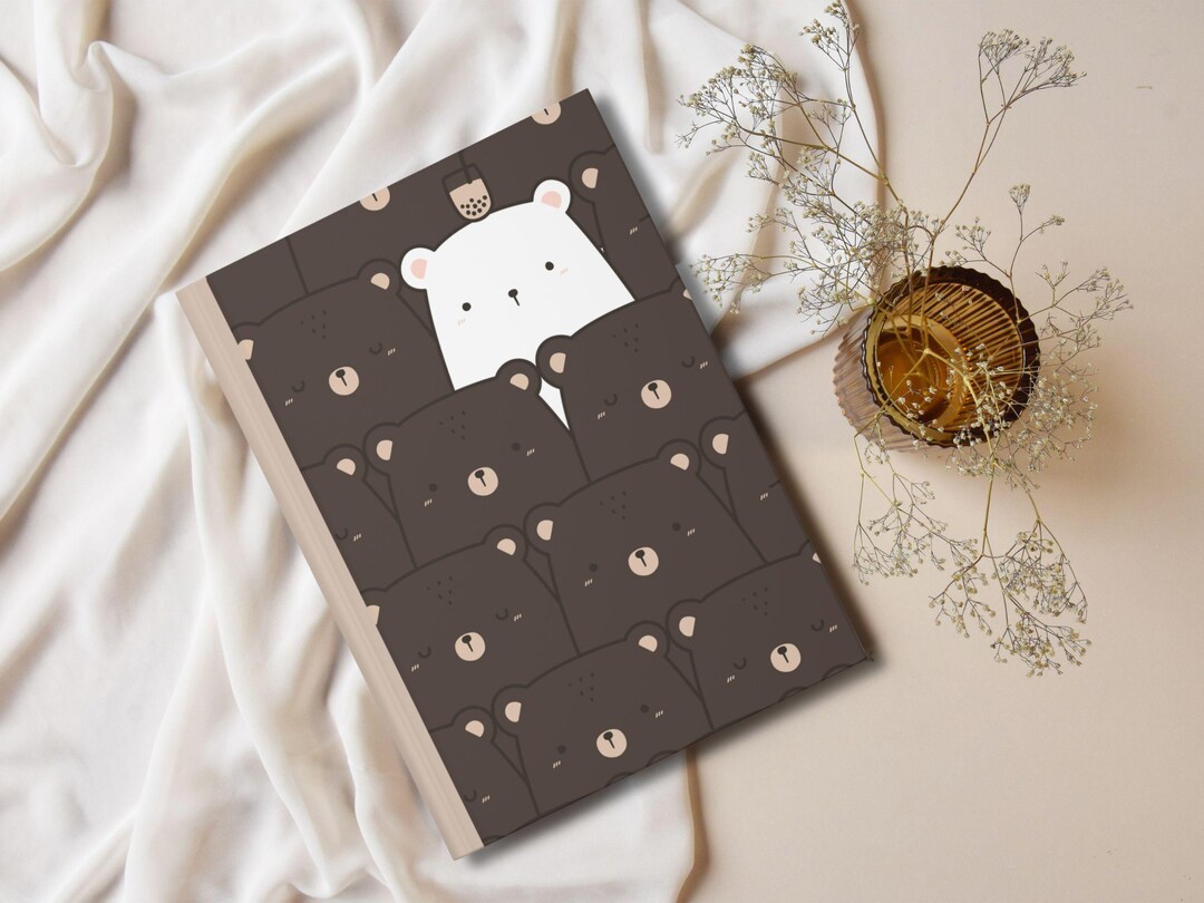 Cute Teddy Bear Journal With Boba Tea Bear Kawaii Notebook Perfect Gift ...