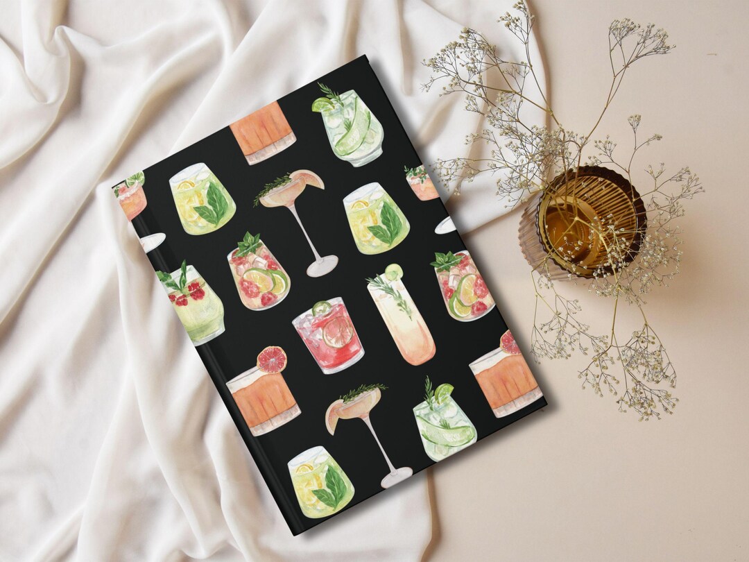 Watercolor Cocktails Hardcover Journal Matte, Bartender Gift ...