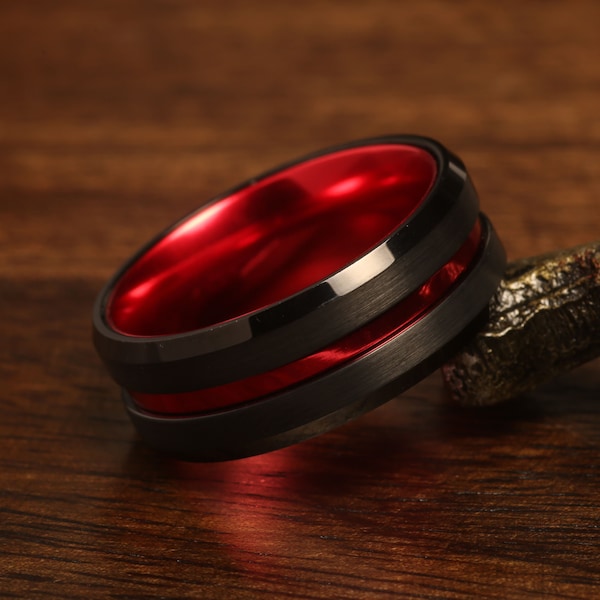 Firefighter Wedding Ring - Etsy