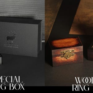 The Aether -hammered Gold Leaf and Meteorite Ring Black Hammered Wedding Ring Brushed Tungsten ...