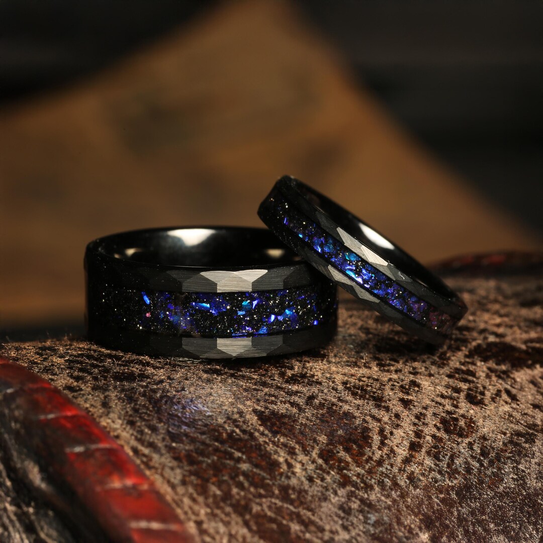 The Constellation -personalized Gift Matching Rings Galaxy Couple Rings ...
