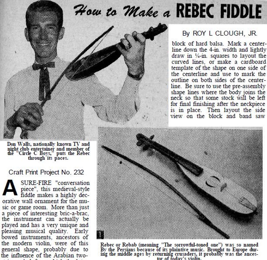 Vintage Make A Fiddle Plans PDF Download - Etsy