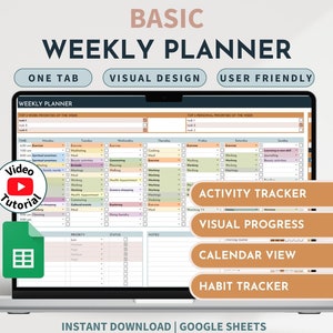 Weekly Planner Hourly Schedule Template Weekly Organizer for Busy Moms ...