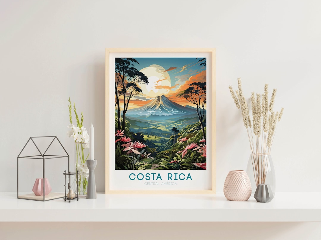 Costa Rica Travel Poster Costa Rica Art Print Costa Rica Wall Art Costa ...