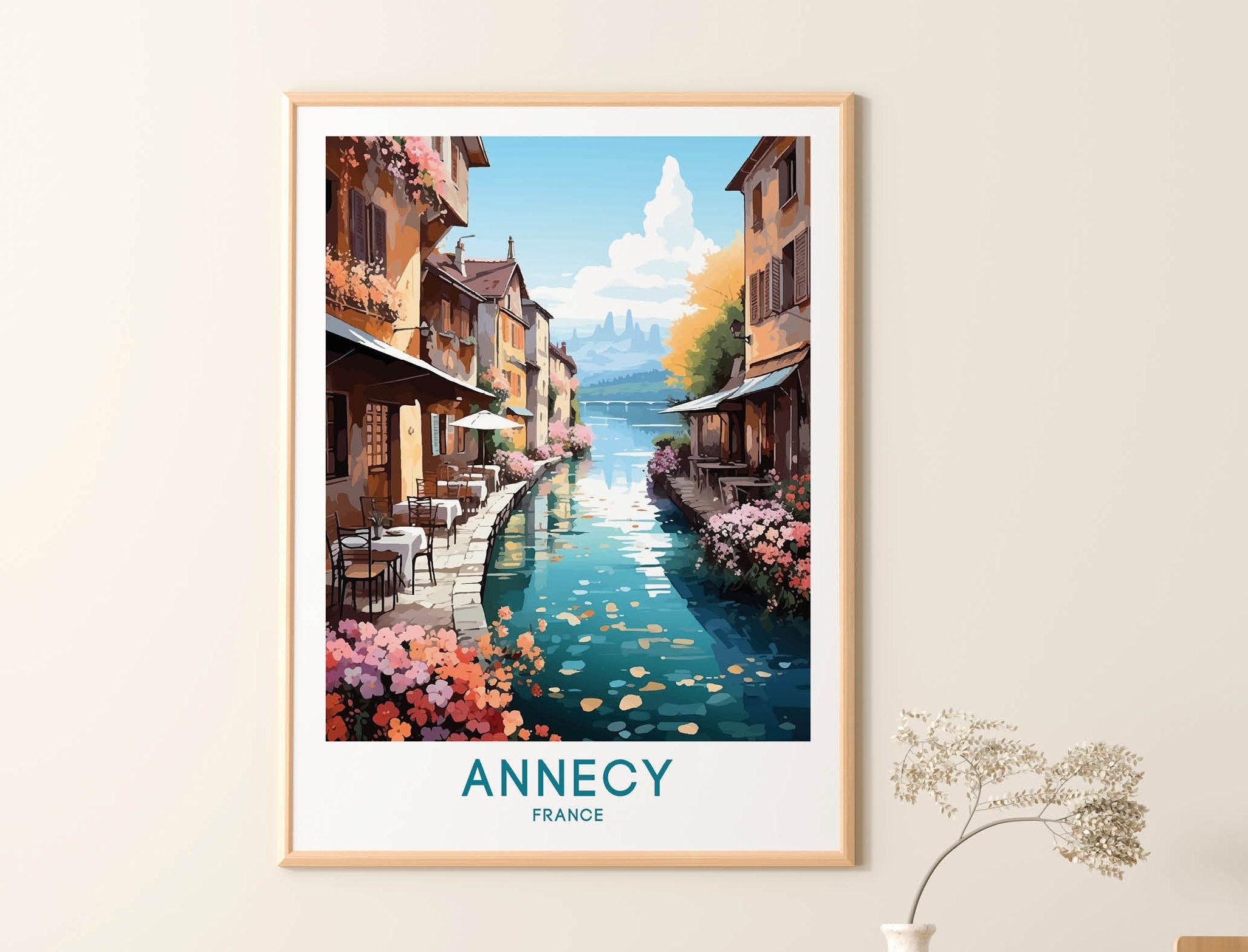 Annecy Travel Poster Digital Wall Art Annecy Wall Hanging Home ...
