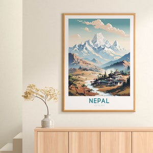 Nepal Travel Poster Nepal Wall Art Everest Home Décor Himalaya - Etsy